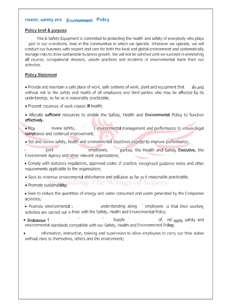 55 - Hse Policy | PDF | Personal Protective Equipment | Occupational ...