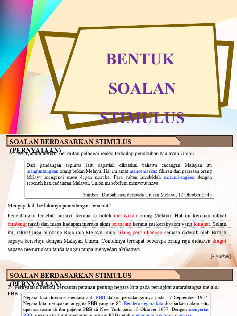 Bentuk Soalan Stimulus | PDF