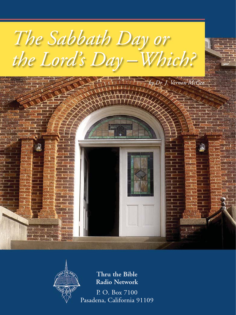 Sabbath Day or The Lord 39 S Day Which | PDF | Sabbath In Christianity ...