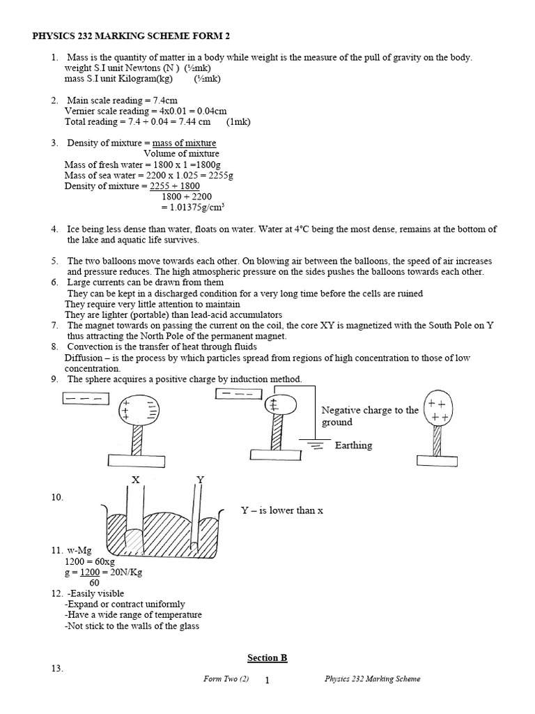 Physics-MSForm-2-End-Term-1-Exam-2021-Teacher.co_.ke_ | PDF | Electric Charge | Density
