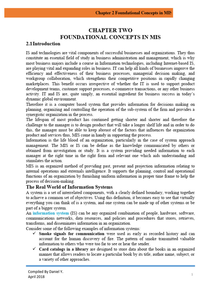 Chapter 2 MIS | PDF | Information | Business