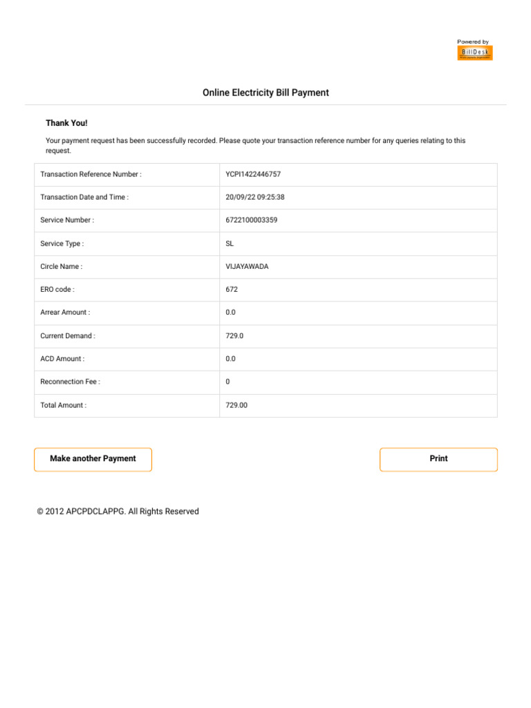 APCPDCL Online Bill Payment Details | PDF