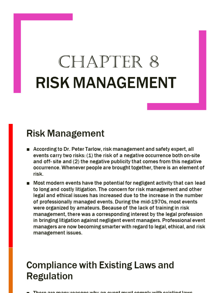 Chapter 8 Risk Management | Download Free PDF | Indemnity | Risk Management