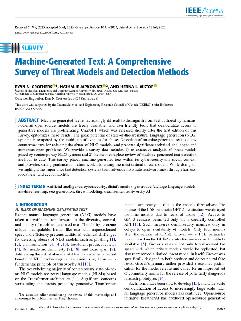 2023 IEEE Machine-Generated - Text - A - Comprehensive - Survey - of - Threat - Models - and ...