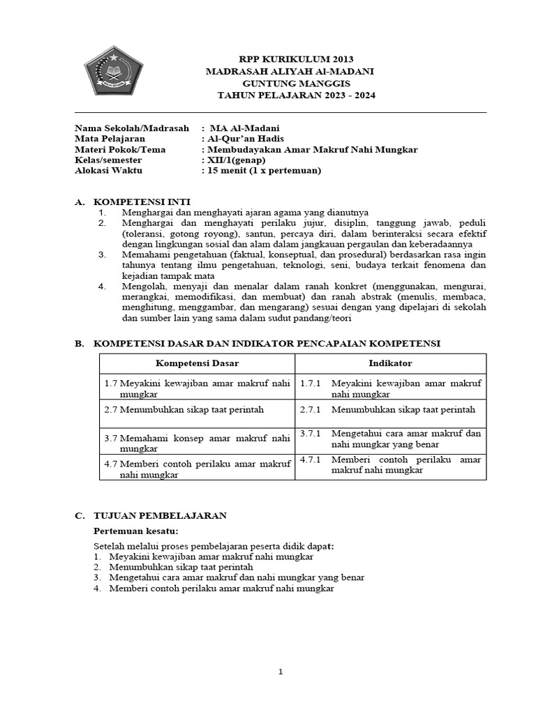 RPP PPLA Pert 2 | PDF