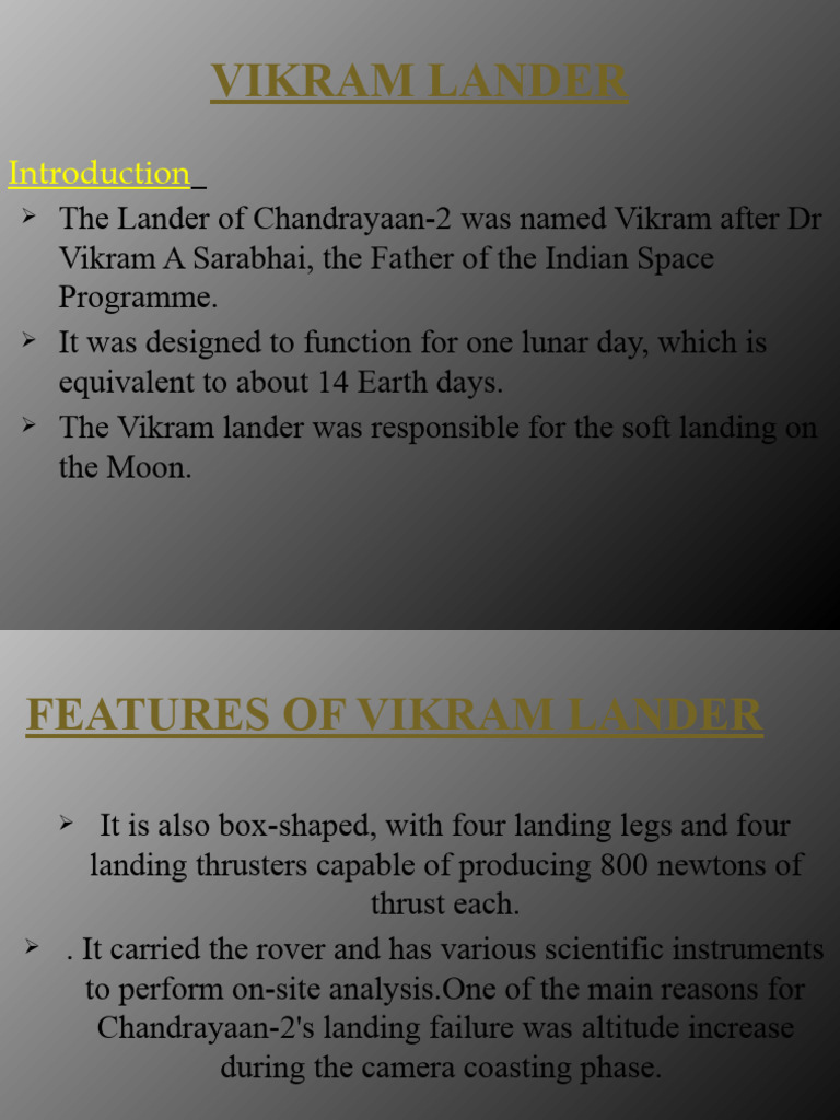 Vikram Lander | PDF | Scientific Exploration | Moon