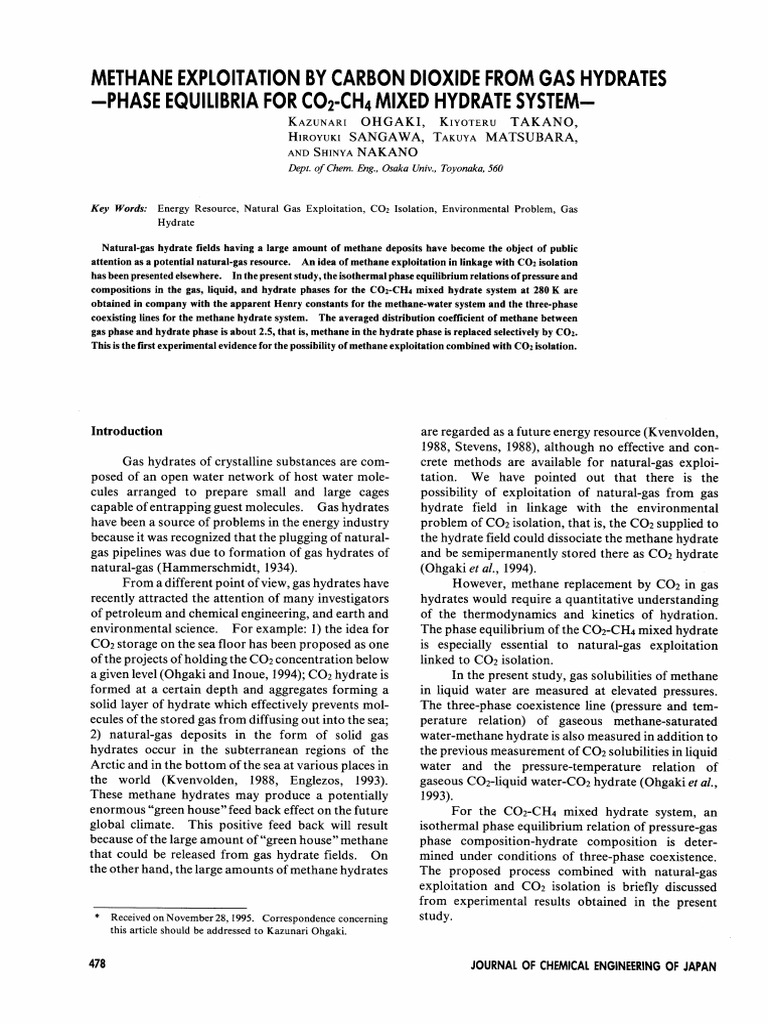 Methane Exploitation by Carbon Dioxide From Gas Hydrates - Phase ...