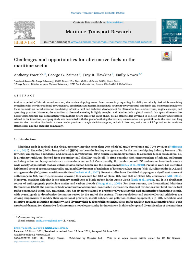 Maritime Transport Research | PDF | Life Cycle Assessment | Fuel Oil