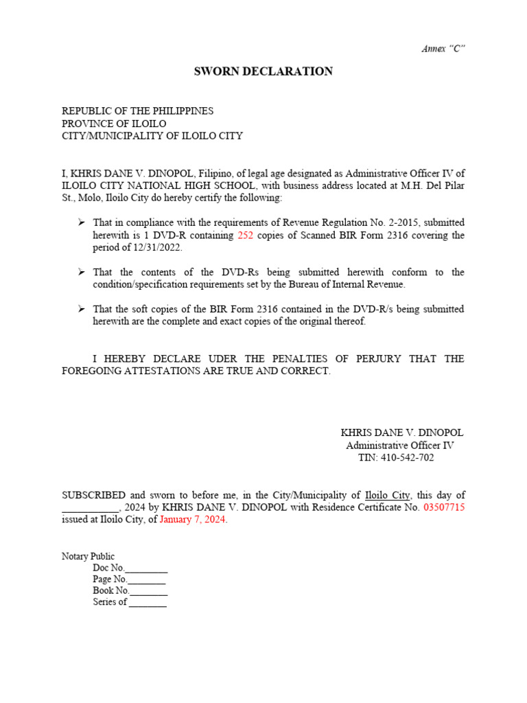 RR 2 2015 Annex C | PDF