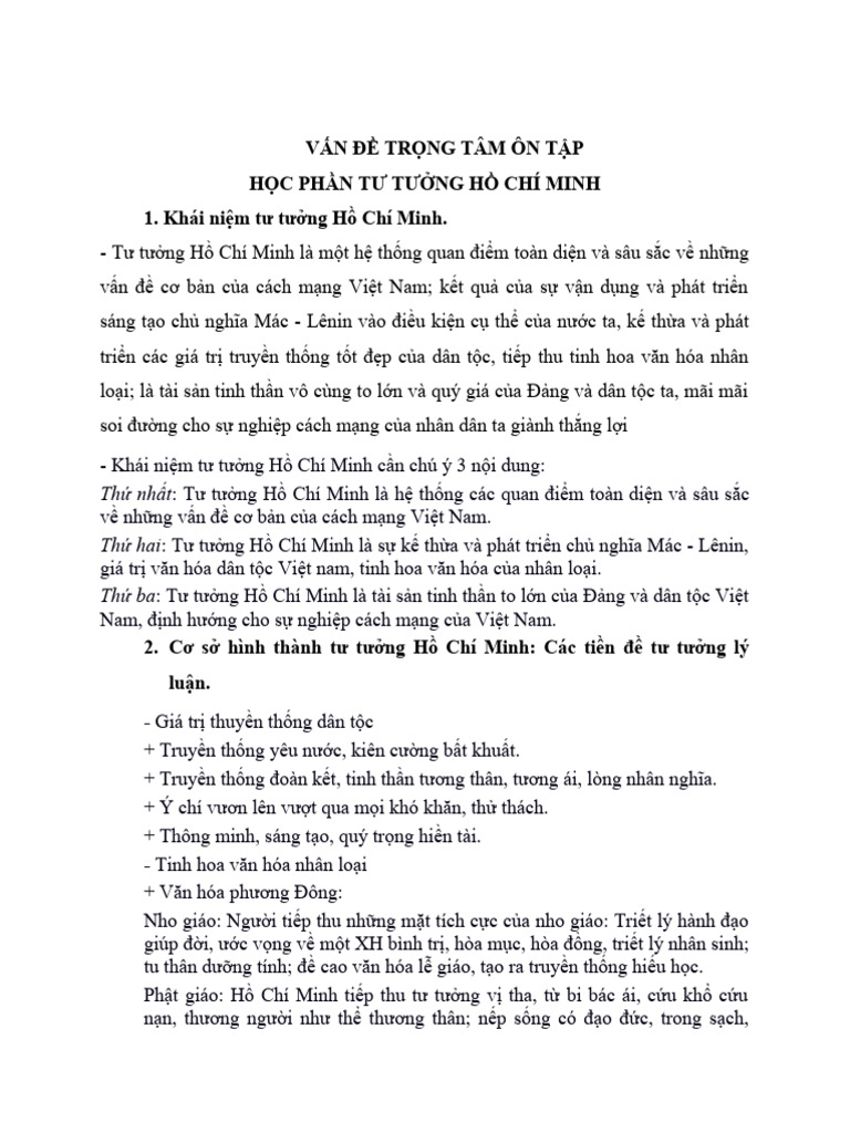 ND ÔN TẬP TTHCM | PDF