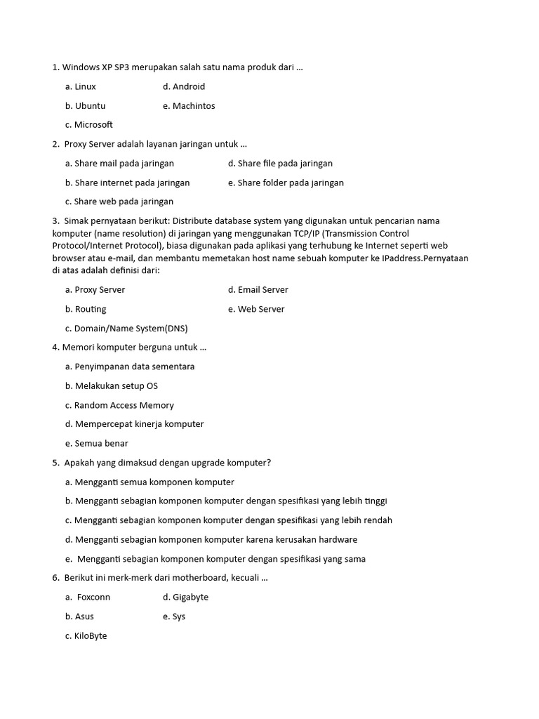 Soal Ujian DPK | PDF