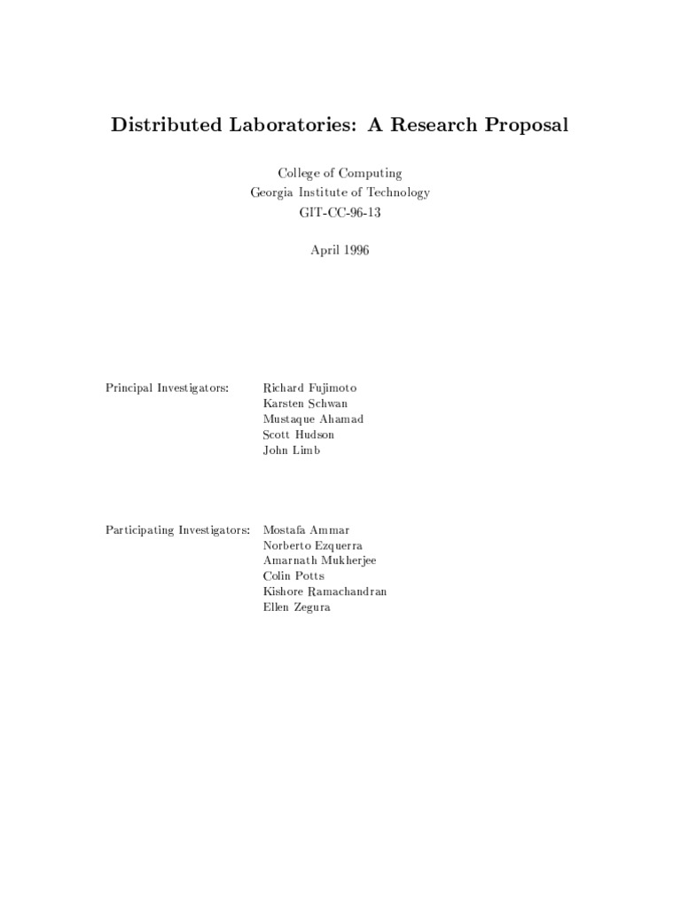 Distributed Laboratories A Research Prop | PDF