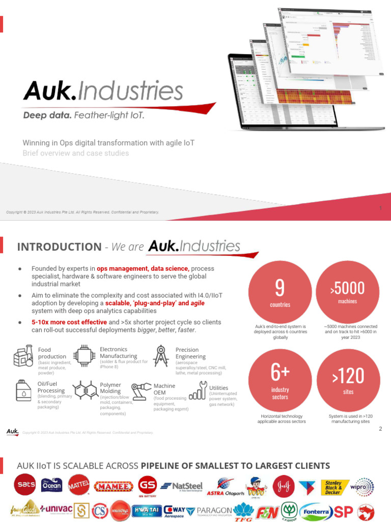 Auk Industries IoT Introductory Deck For Sharing) | PDF | Internet Of ...