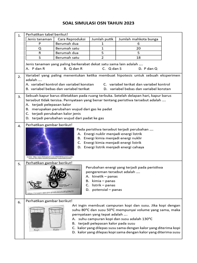 Soal Simulasi OSN 2023 | PDF