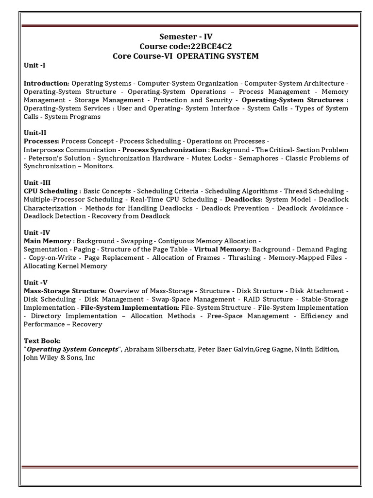 Operating System | Download Free PDF | Process (Computing) | Computer Data Storage