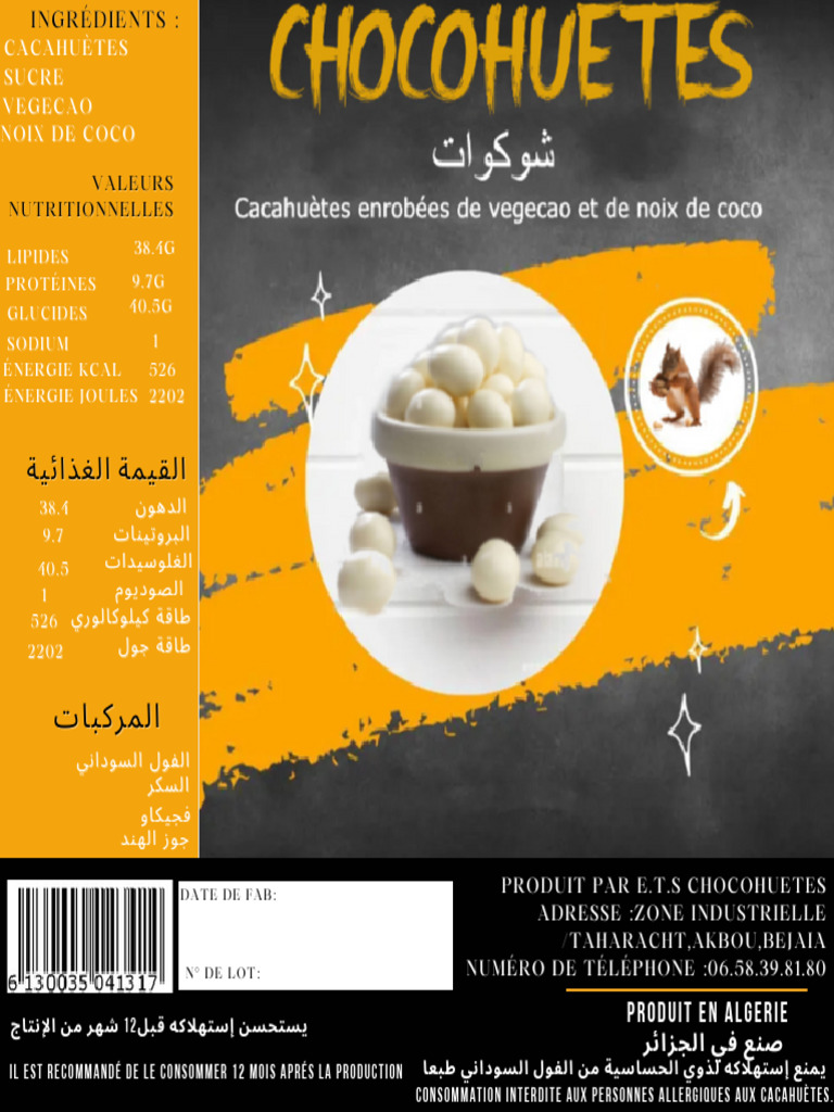 Etiquette Choco Blanc | PDF