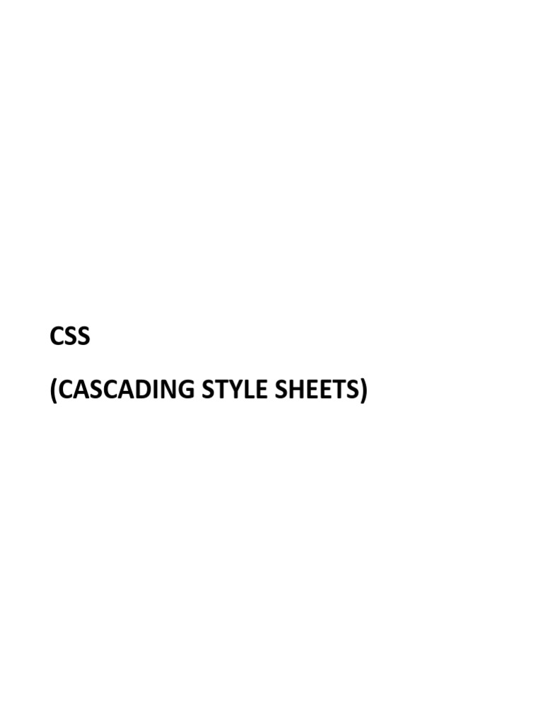 Cascading Style Sheets | PDF