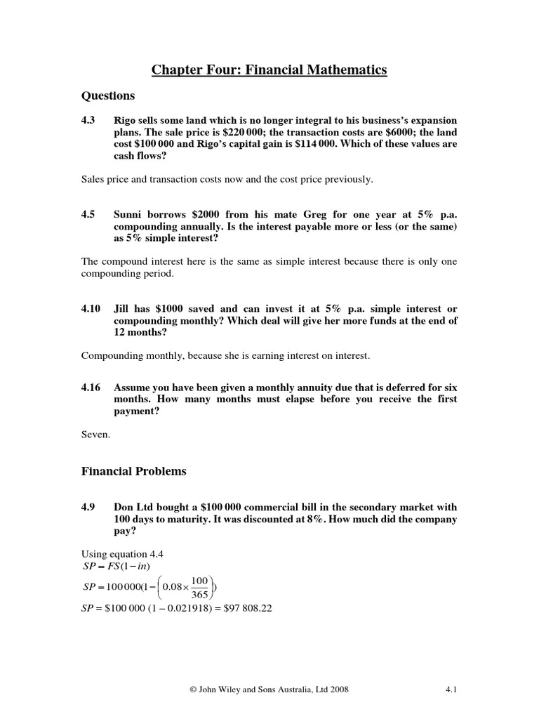 Chp04 - Tutorial Solution | PDF