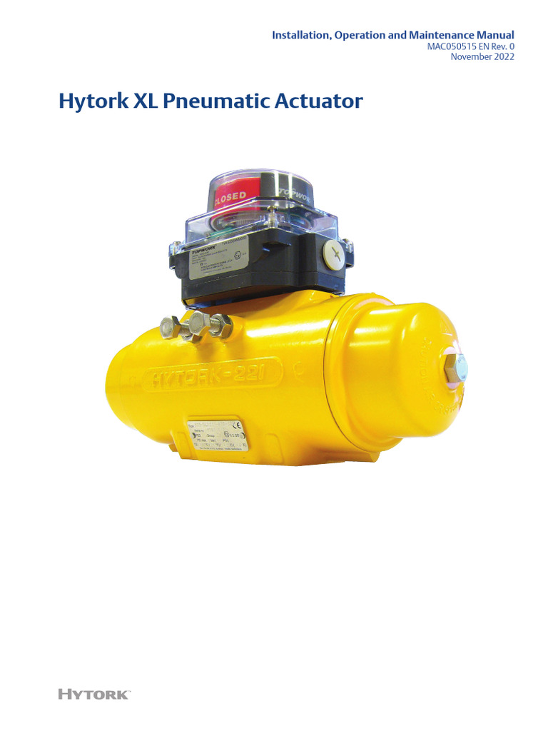 Hytork XL Series | PDF | Valve | Actuator