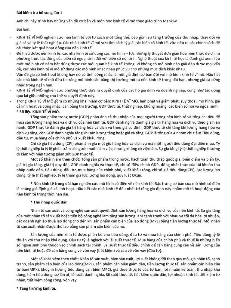 KTVM-Bài kiểm tra bổ sung lần 1 | PDF