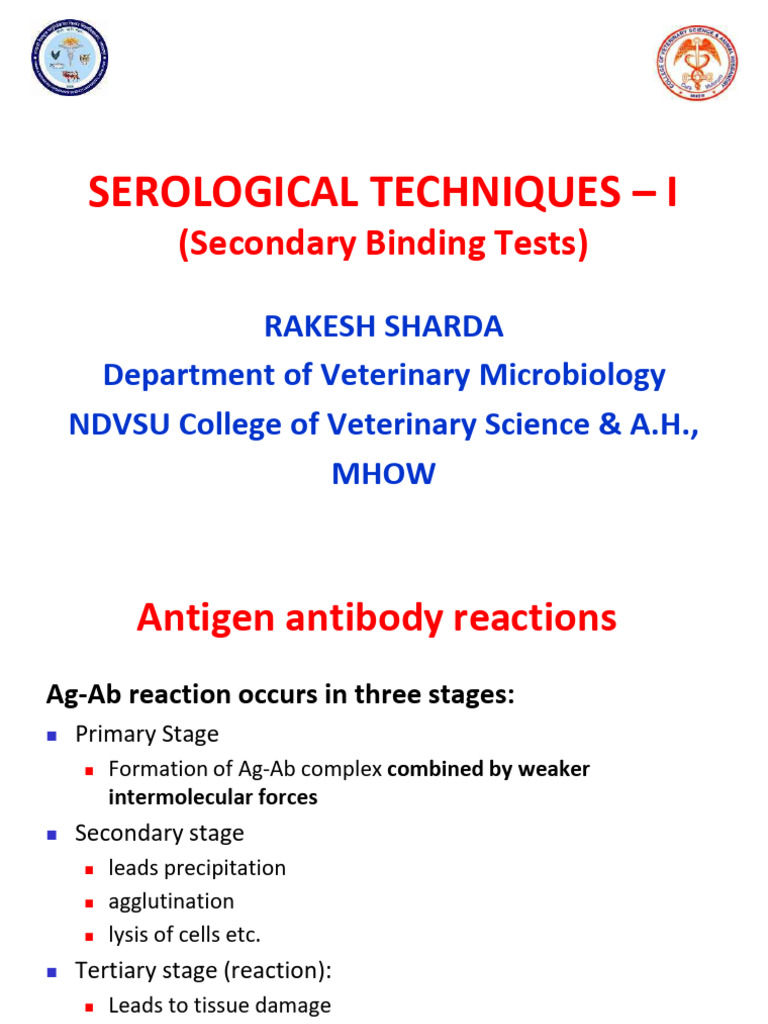 Serological Techniques I Pdf Antibody Complement System