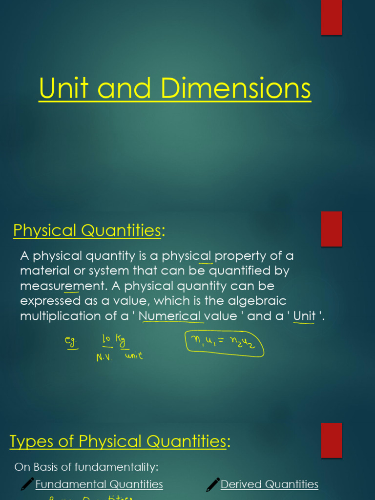 UNIT AND DIMENSIONS NDA Notes | PDF