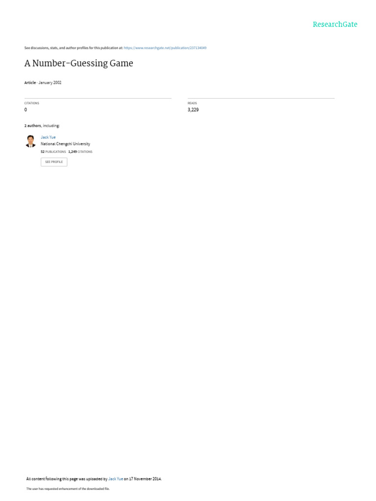A_Number-Guessing_Game | PDF | Odds | Mathematics