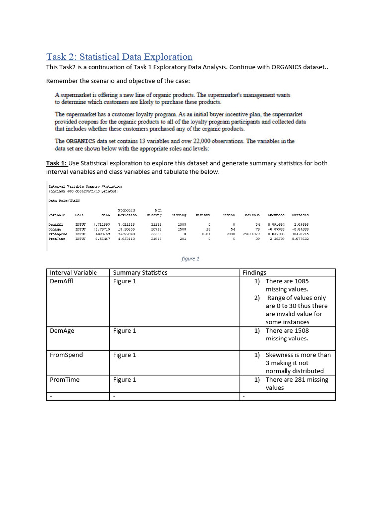 Task 2 Statistical Exploration Pdf Statistics Mode Statistics