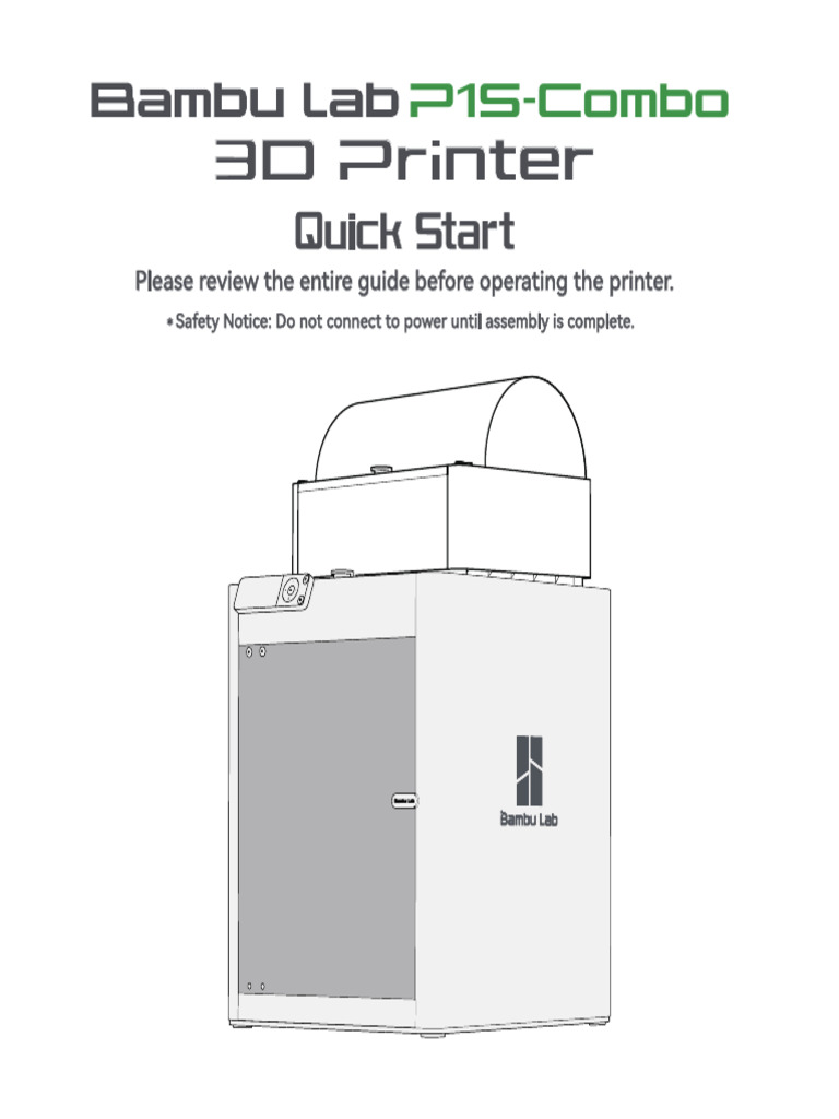 Bambu P1S Quick Start Guide | PDF | Feedback | Electrical Engineering