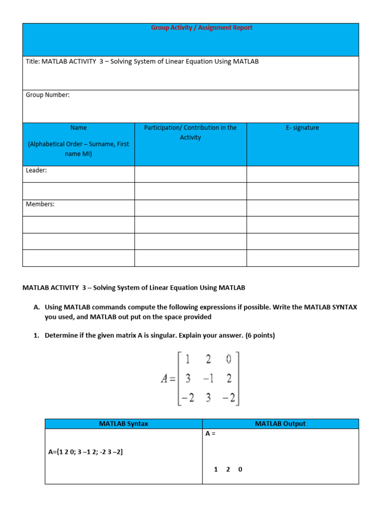MATLAB ACTIVITY 3 | PDF | Functions And Mappings | Mathematical Objects