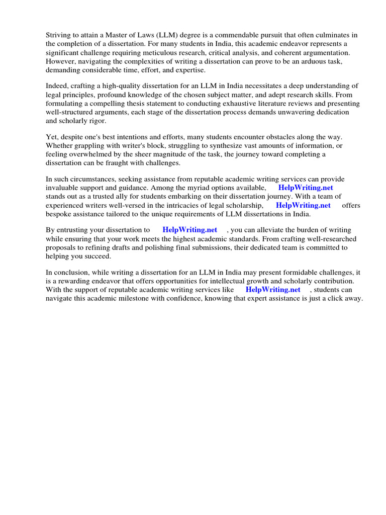 Dissertation For LLM in India | PDF