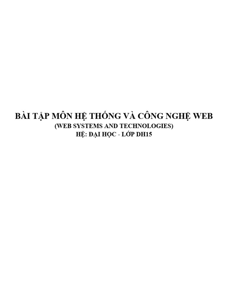 2020_bai Tap Mon He Thong Va Cong Nghe Web_dh154 | PDF