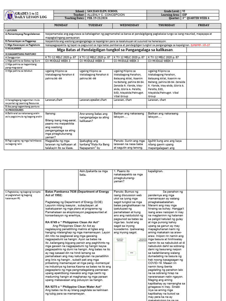 DLL - Esp 6 - Q3 - W4 | PDF