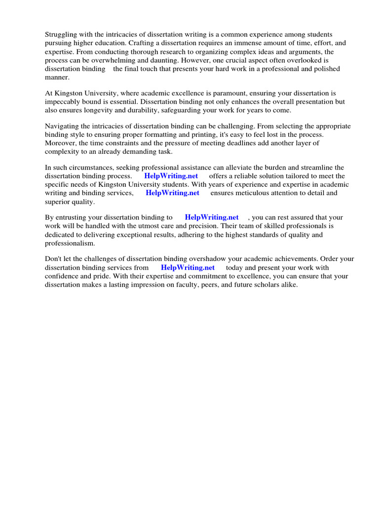 Dissertation Binding Kingston University | Download Free PDF | Small ... Dissertation Binding Kingston University | Download Free PDF | Small ...