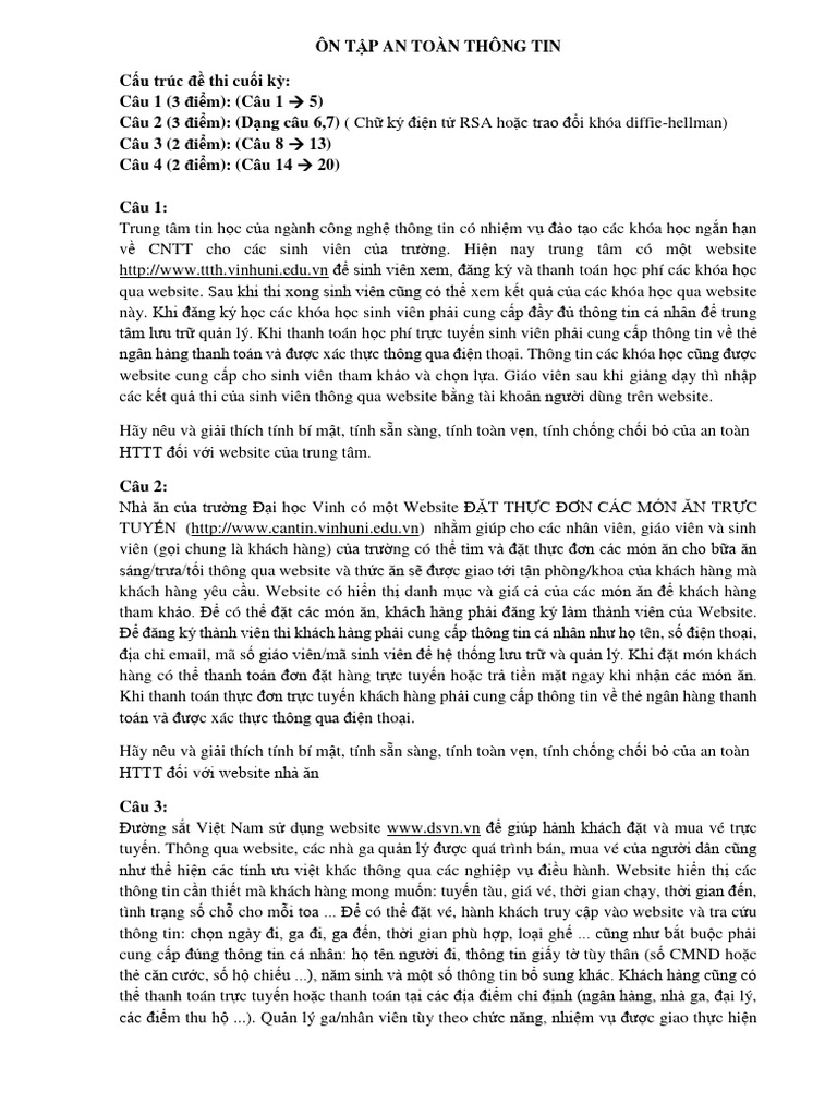 On Tap An Toan Thong Tin CK-new | PDF