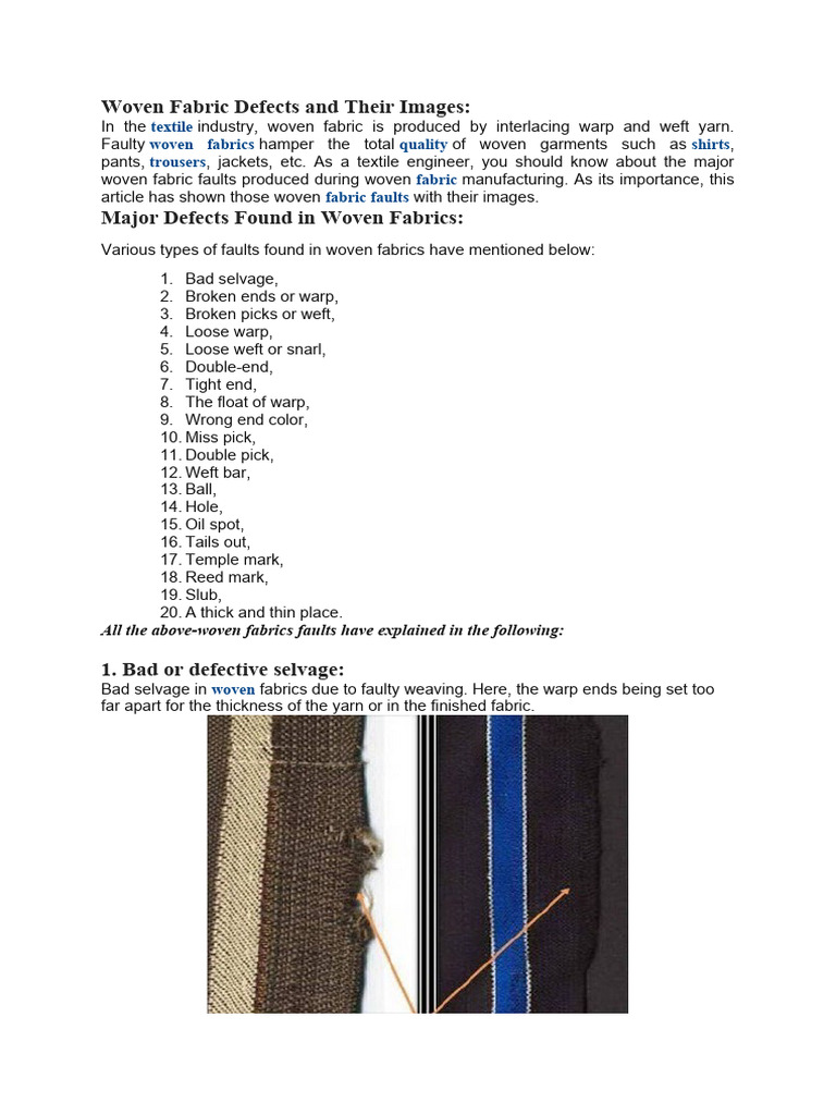 Defects | PDF | Weaving | Textiles