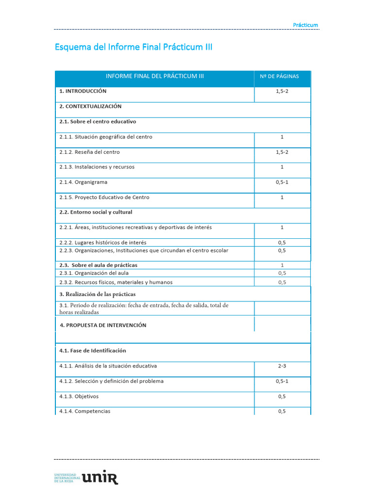 Esquema Practicum | PDF