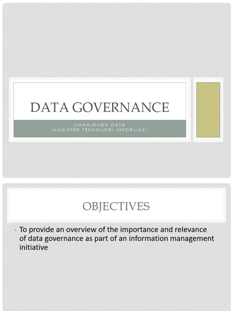 Modul 2 Data Governance Dmbok2 Pdf Governance Regulatory
