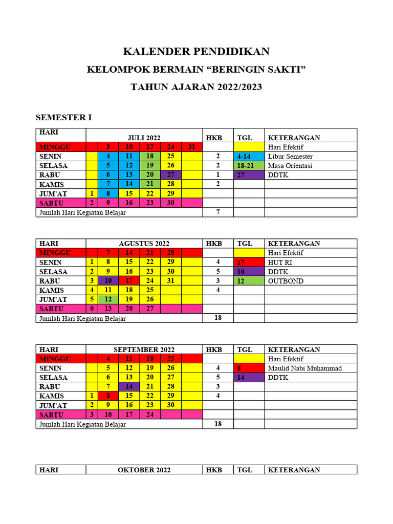 Kalender Pendidikan | PDF