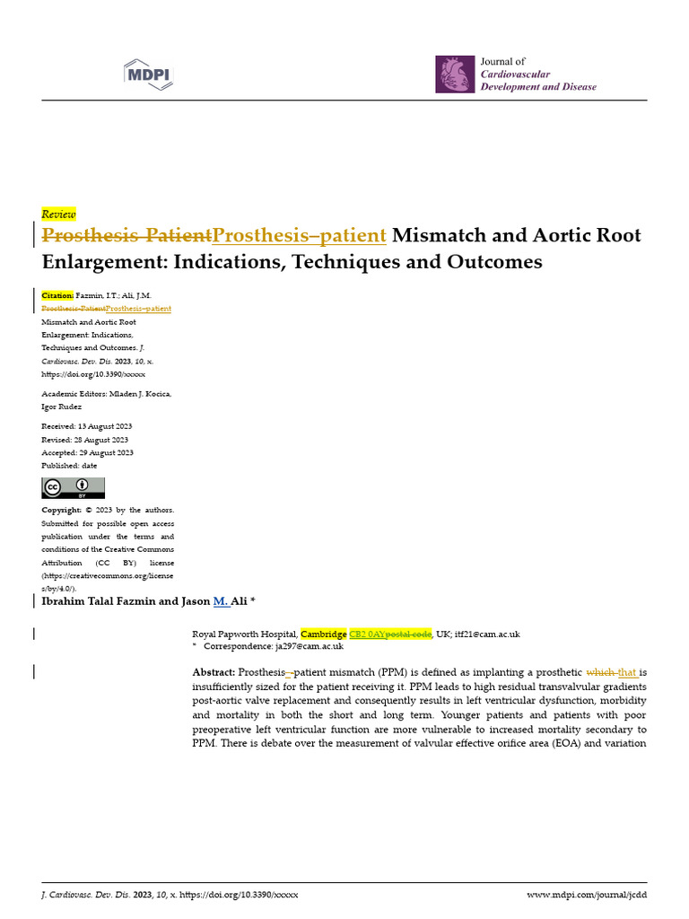 Patient prosthesis mismatch | PDF | Heart Valve | Coronary Circulation