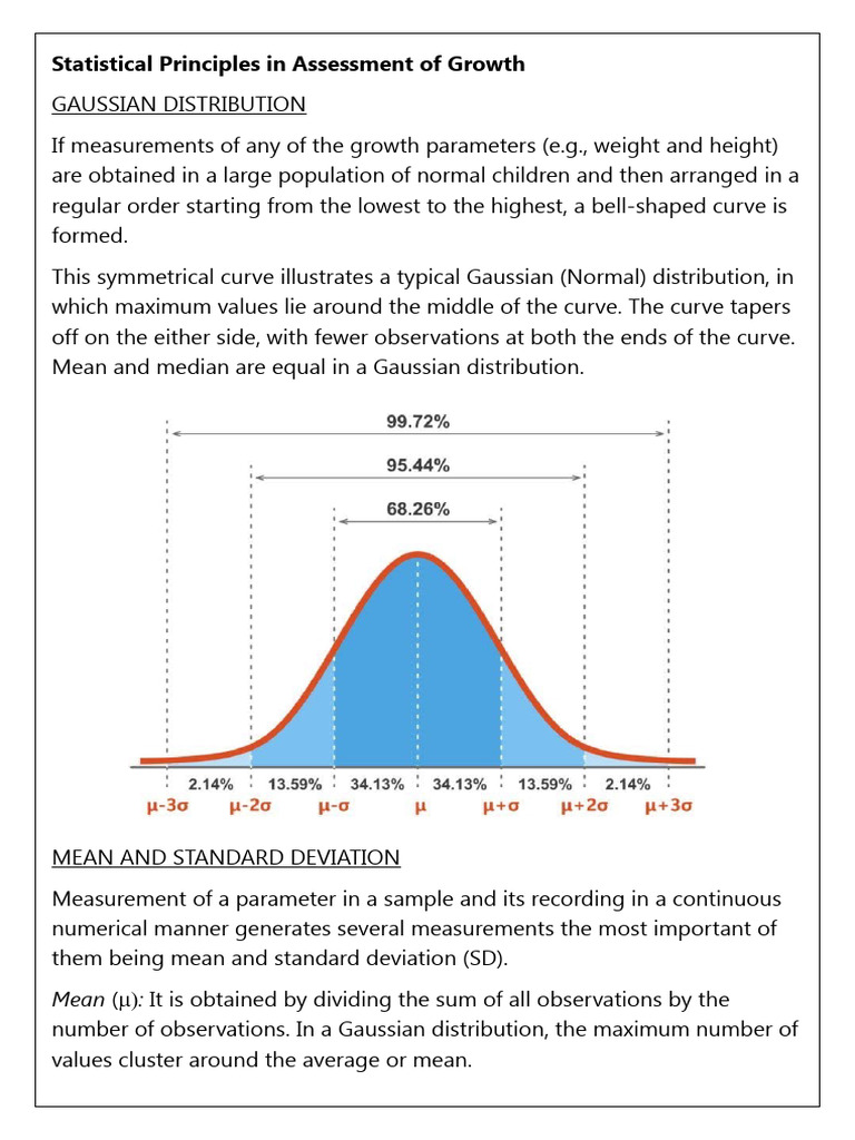 Growth Chart Standards and Interpretation | PDF | Mean | Standard Deviation
