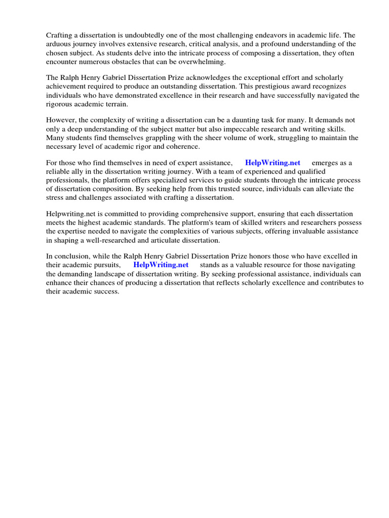 Ralph Henry Gabriel Dissertation Prize | PDF | Thesis | The United States