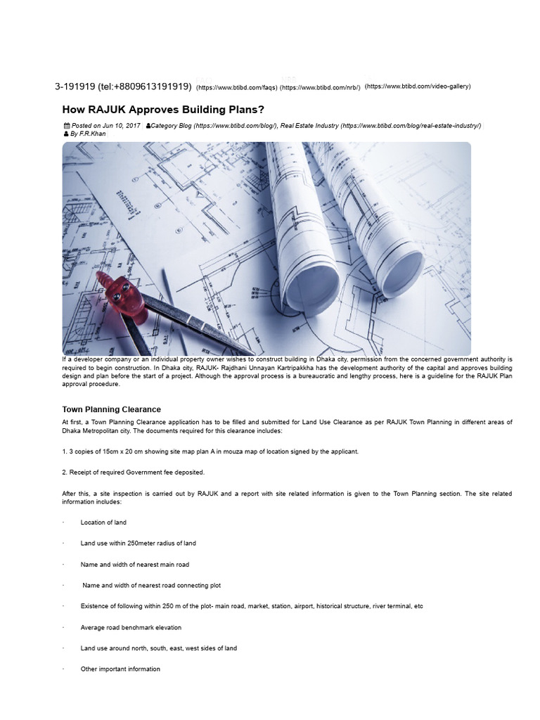 RAJUK Building Plan Approval Guide | PDF