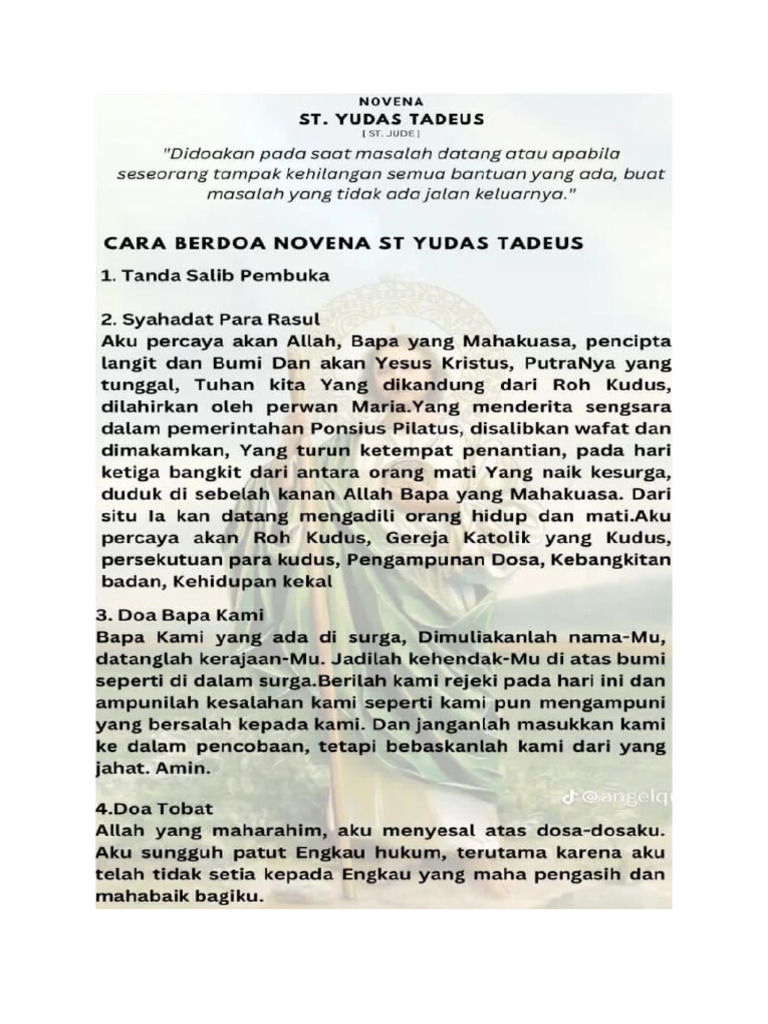 Doa Novena Santo Yudas Tadeus | PDF