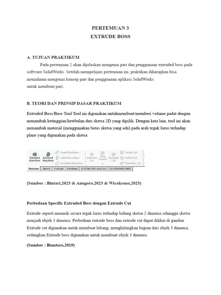 Bab 3 Extrude Boss - Dika Andri Wijaya | PDF | Komputer