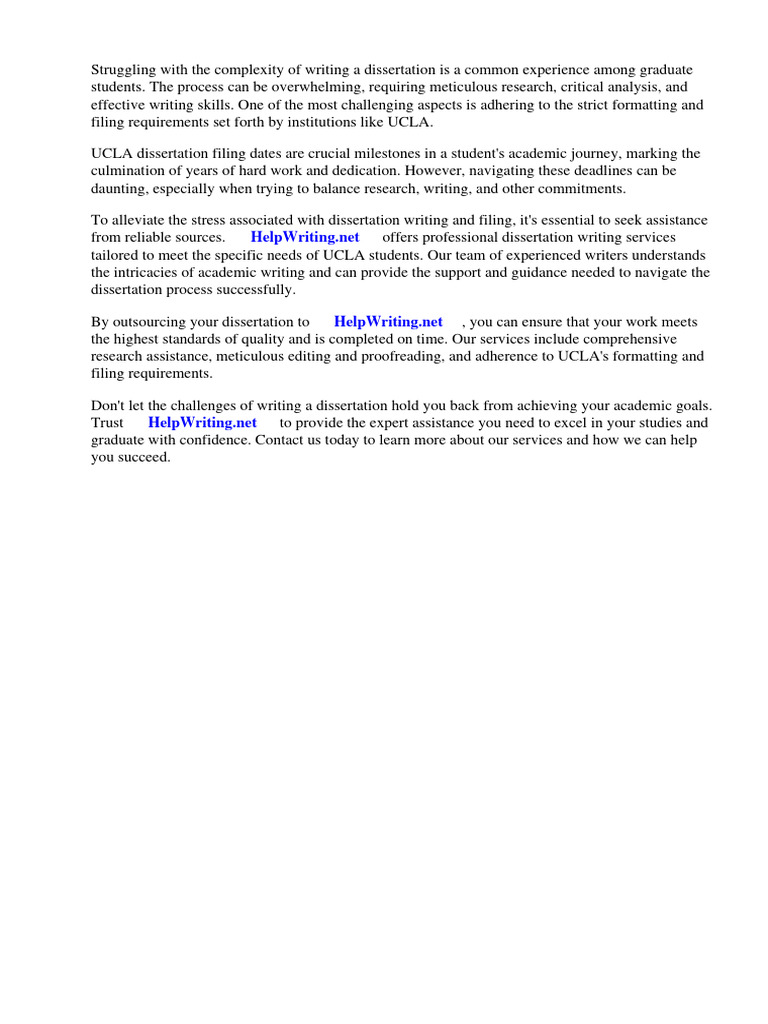 Ucla Dissertation Filing Dates | PDF | Thesis | Internet