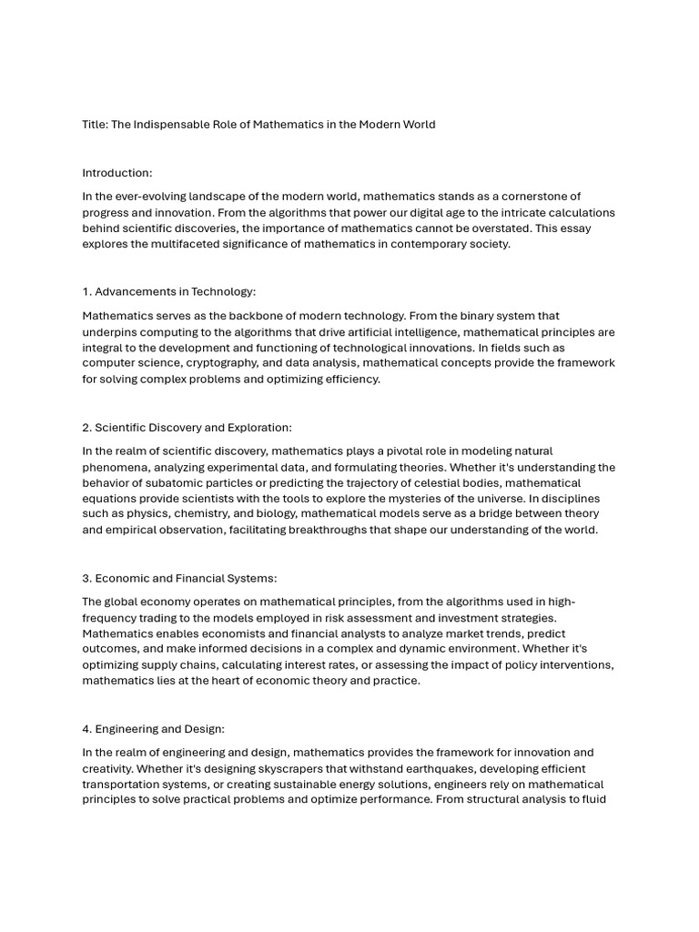 Importance | PDF | Mathematics | Science