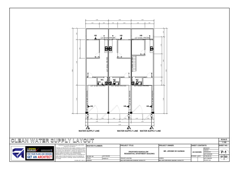 Clean Water Supply Layout: 1/2'' Dia. PPR Pipe 1/2'' Dia. PPR Pipe | PDF