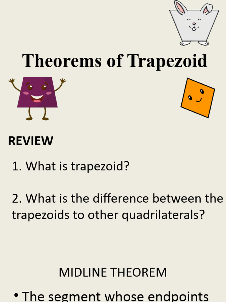 Theorem in Trapezoid | PDF | Euclidean Plane Geometry | Geometry
