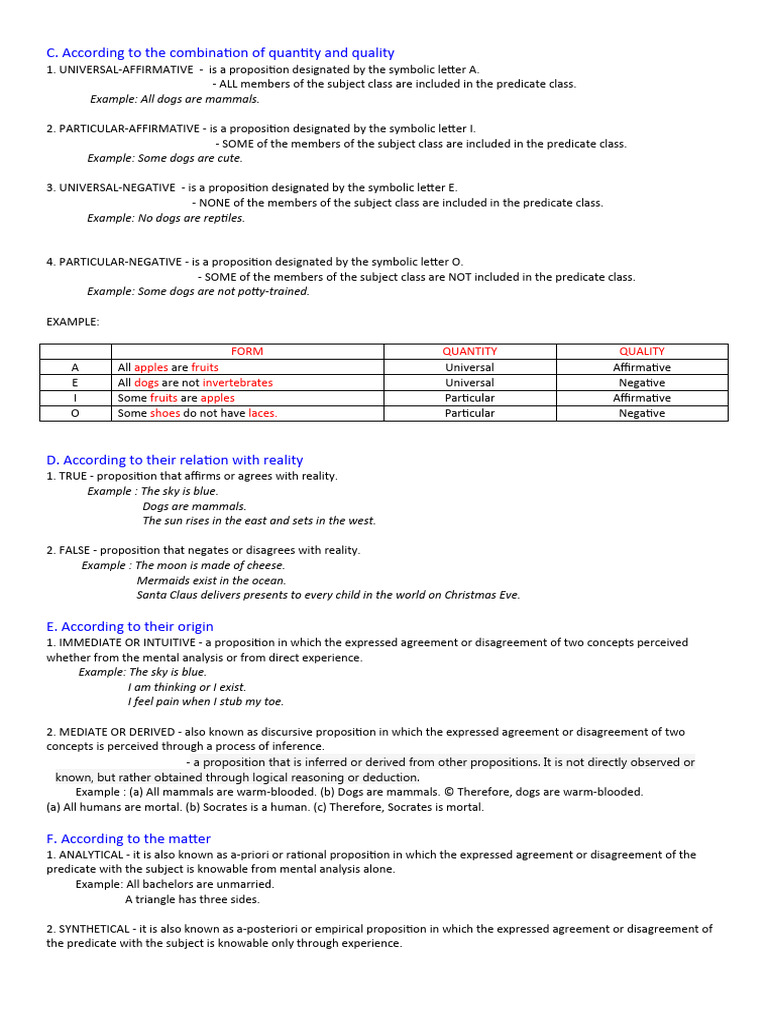 LOGIC | PDF | Proposition | A Priori And A Posteriori